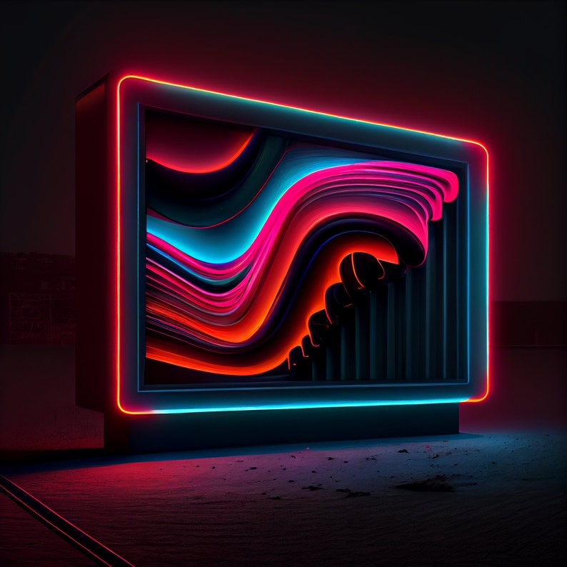 Neon City Sign, AI Generated Digital PNG File - Etsy