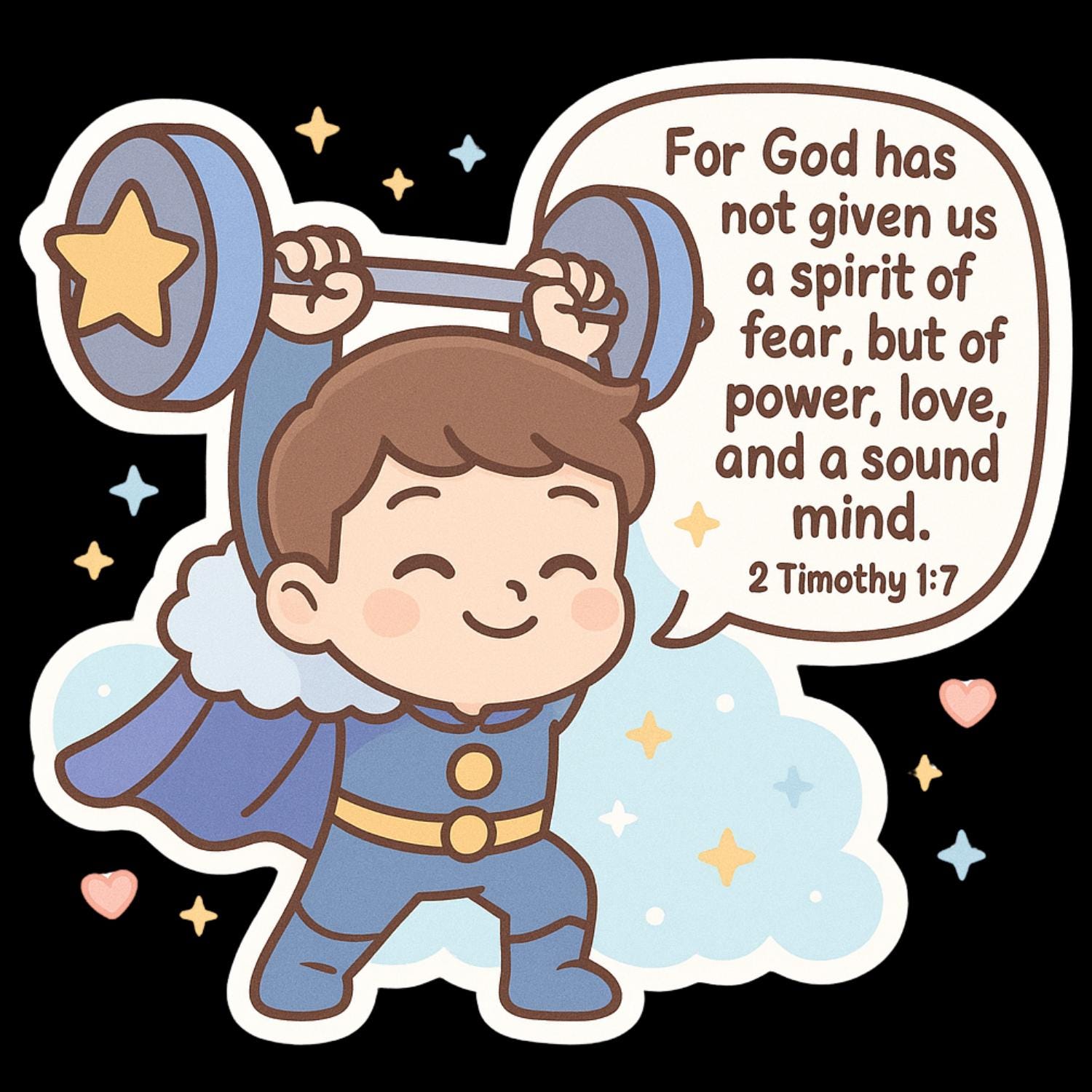 Kawaii Bible Verse Stickers | 5 Cute PNG Christian Stickers | Faith ...