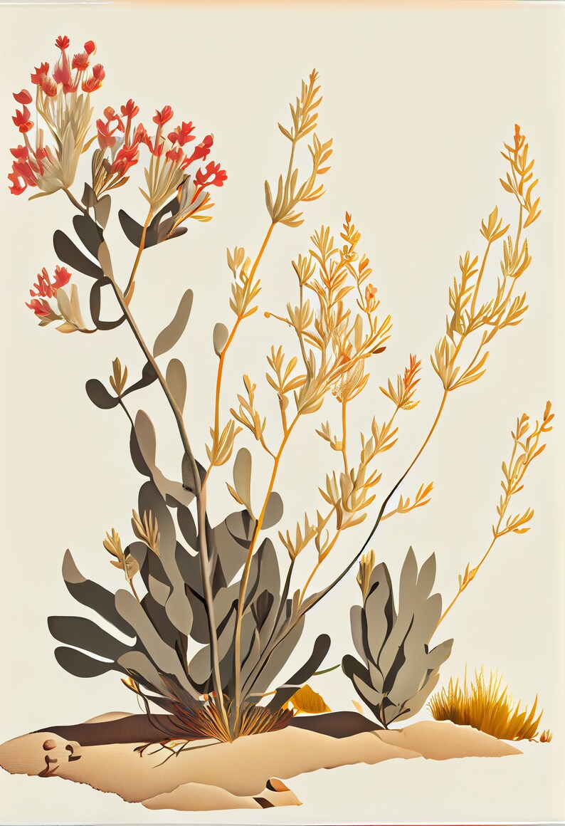 High Desert Flowers Illustrations , 5 PNG Digital Files It Print at ...