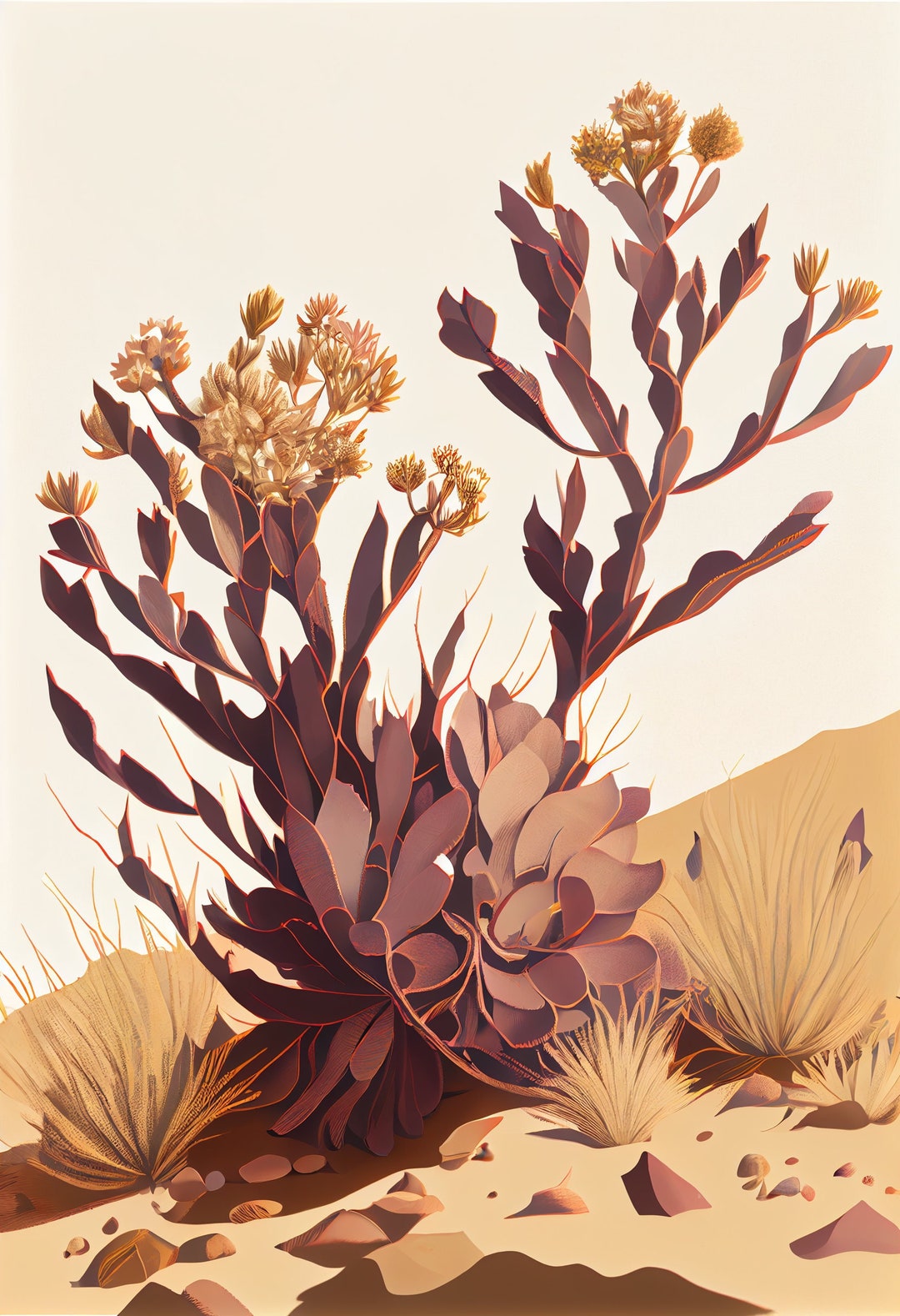 High Desert Flowers Illustrations , 5 PNG Digital Files It Print at ...