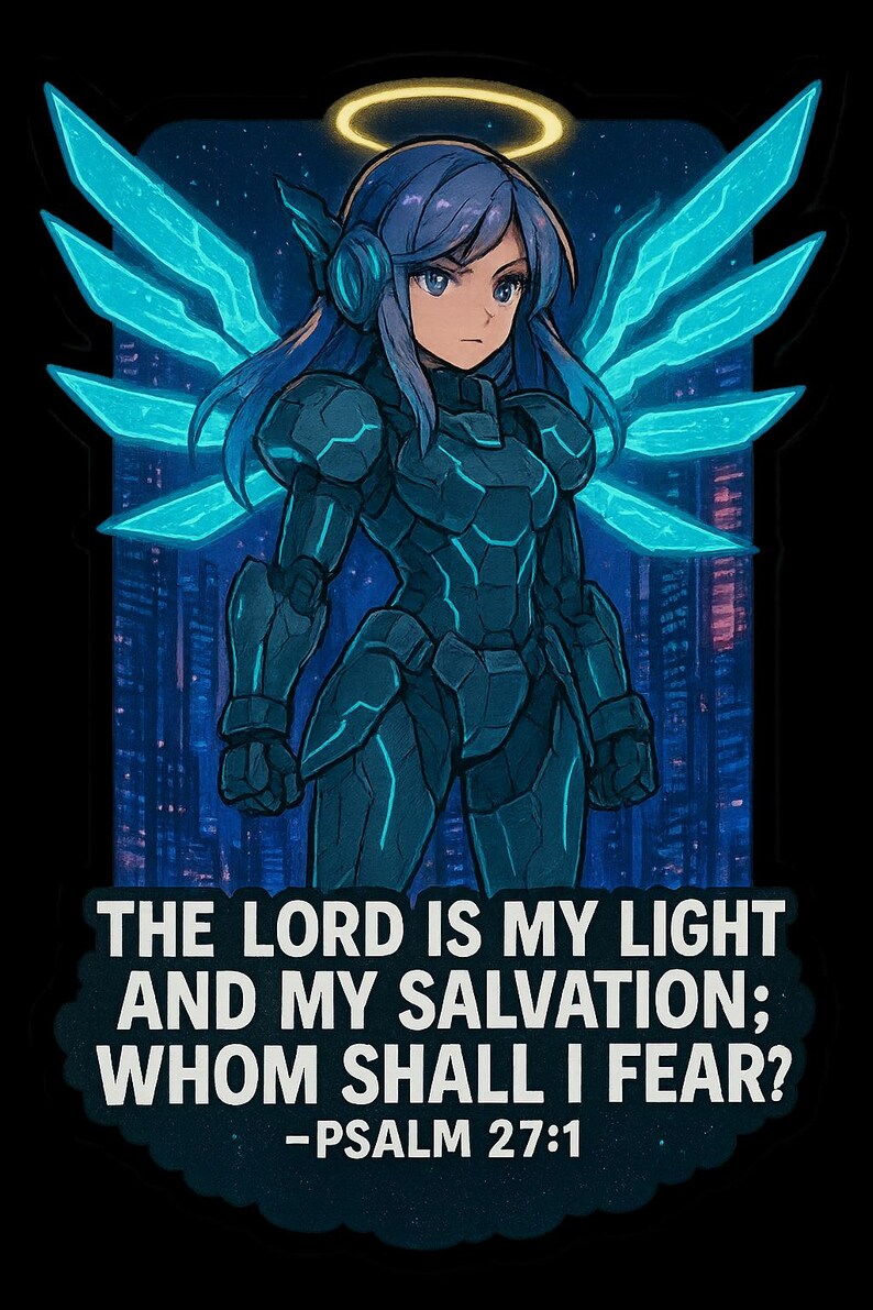 Mecha Bible Verse Sticker PNG | 5 PNG Christian Anime Sticker Files ...