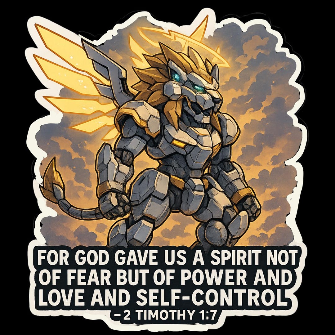 Mecha Bible Verse Sticker PNG | 5 PNG Christian Anime Sticker Files ...
