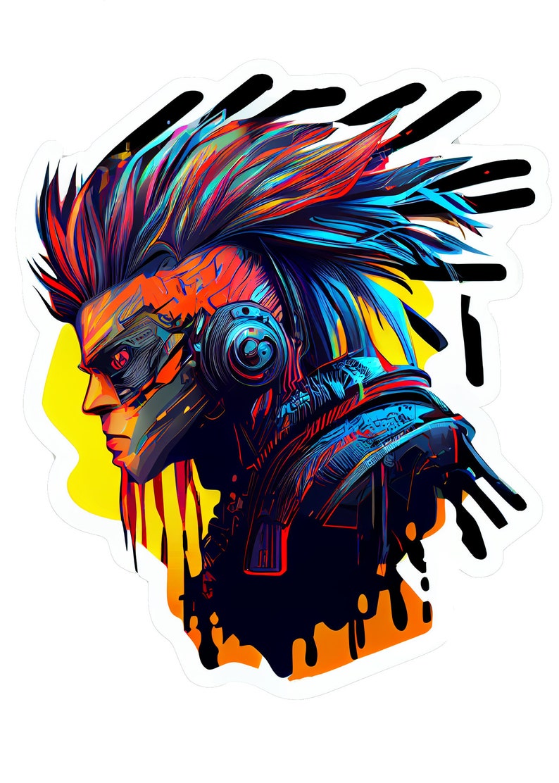 Abstract Cyberpunk Warrior Bundle, 5 PNG Digital File - Etsy
