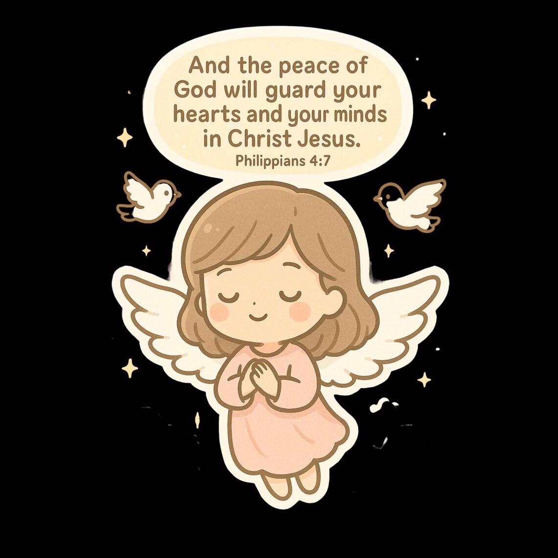 Kawaii Bible Verse Stickers | 5 Cute PNG Christian Stickers | Faith ...