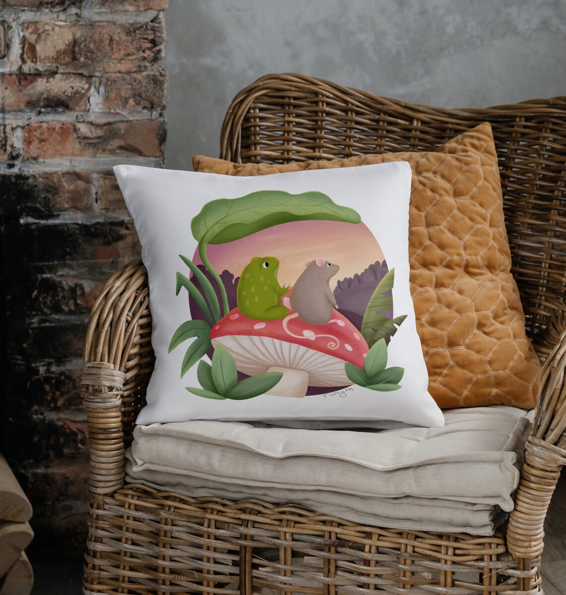 Frog and a Mouse Admiring the Sunset, Friendship Art, Digital Art ...
