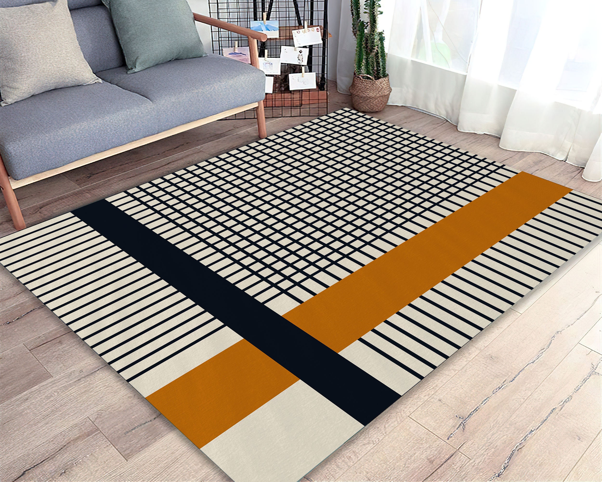 Hermes Rug, Modern Carpet for Living Room, Bedroom, Non-slip Runner Rug ...