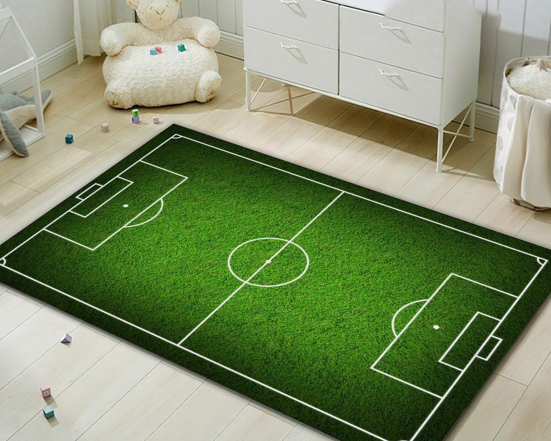 Soccer Pitch Rug, Gaming Rug, Bedroom, Office, Non-slip Rug, Sports Rug ...