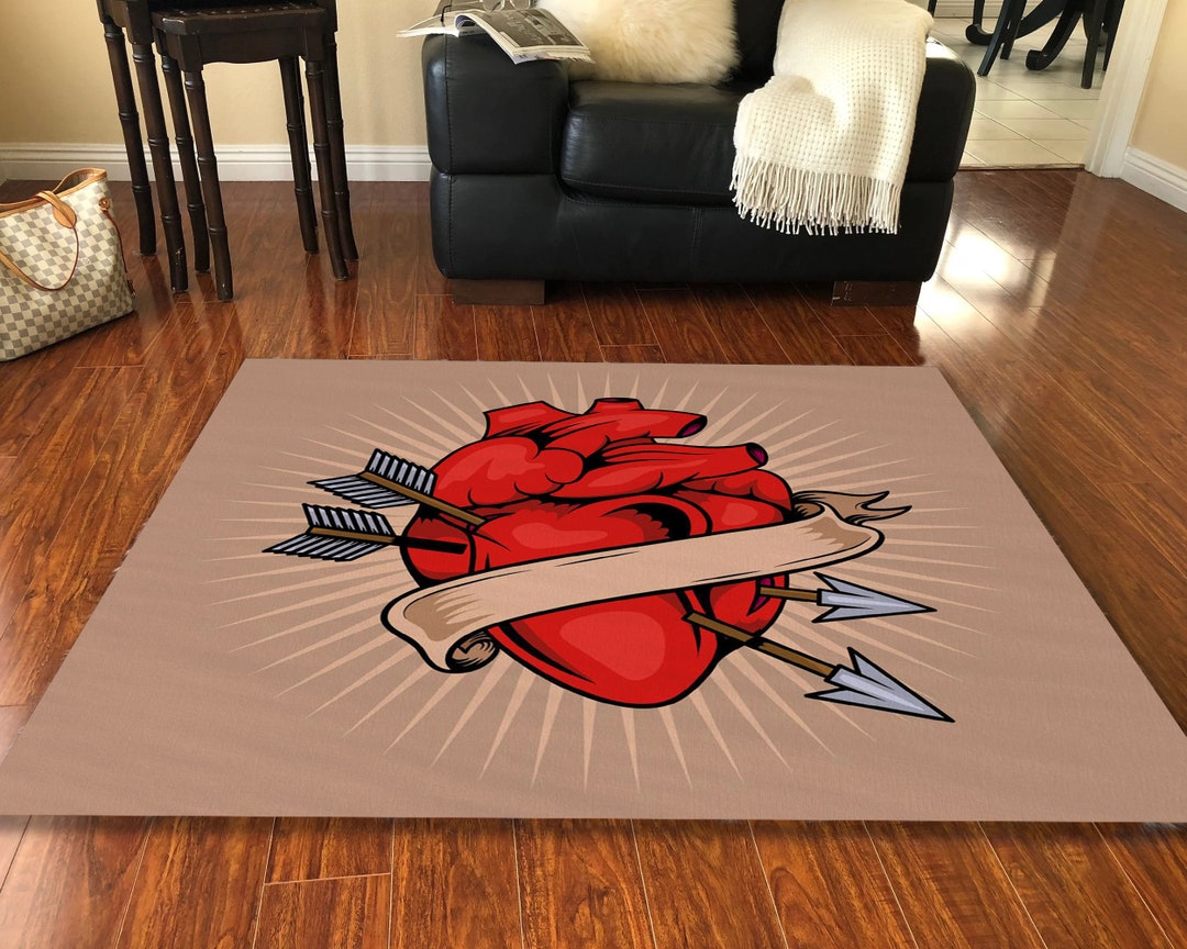 Heart Rug, Love Carpet, Modern Carpet for Living Room, Bedroom, Non ...