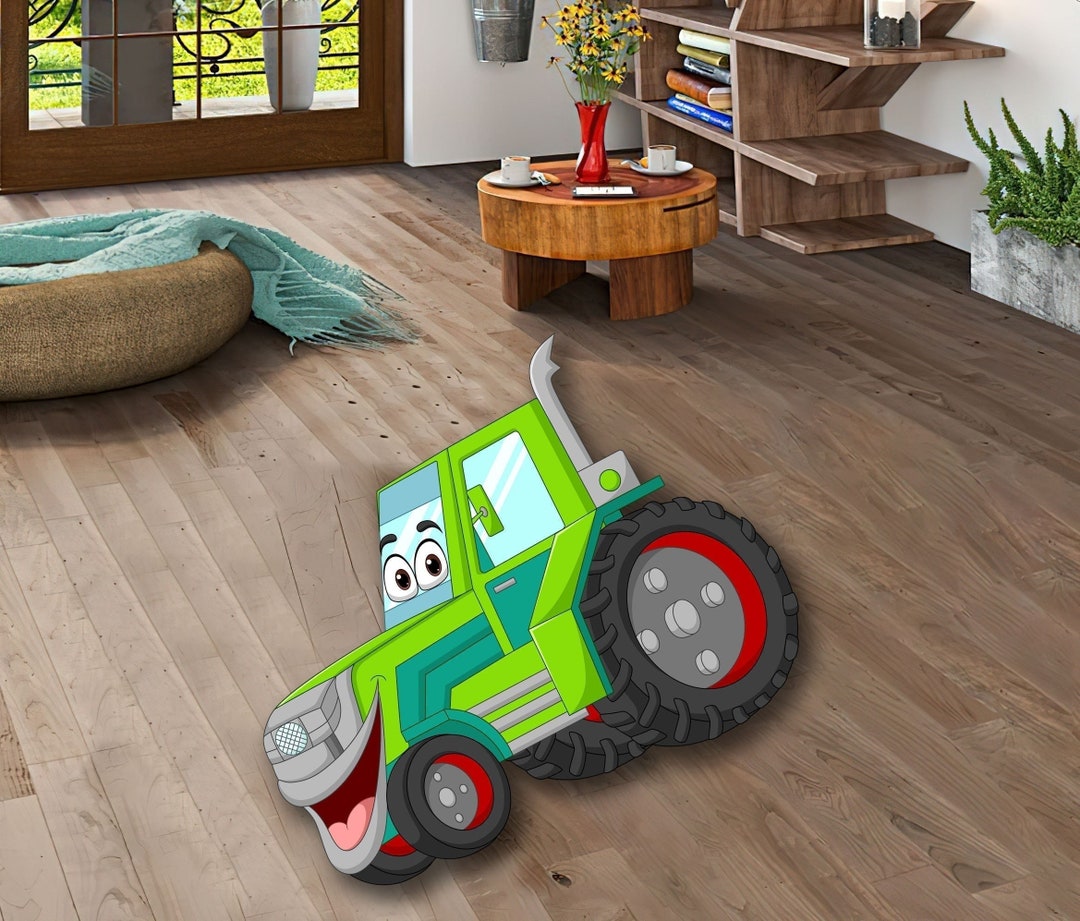 David Kids Tractor Rug, Modern Carpet for Living Room, Bedroom, Non ...