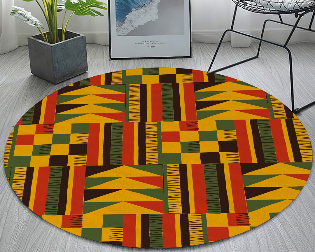 African Vibe Rug, Modern Carpet for Living Room, Bedroom, Non-slip ...