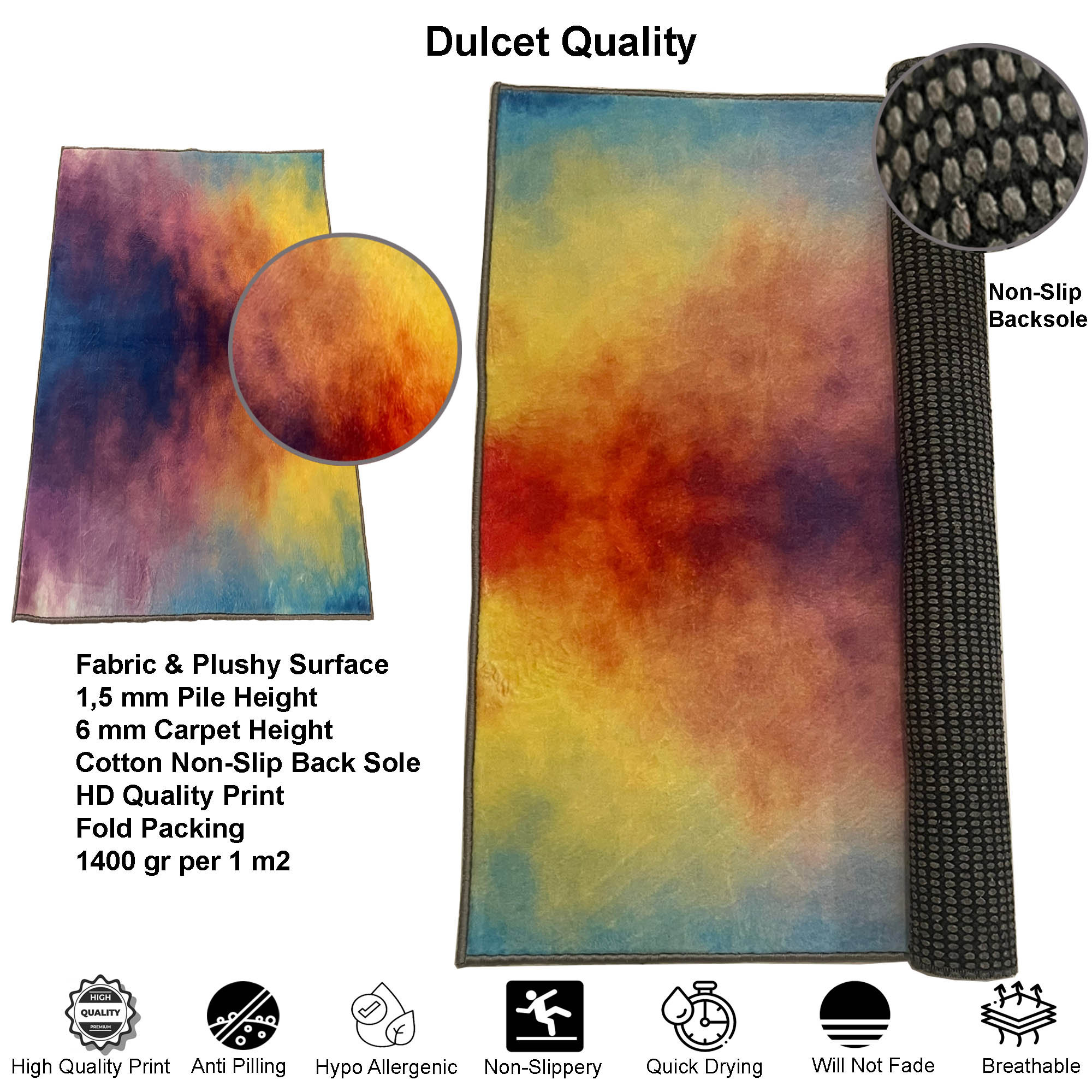 Pizza Rug, Food Rug, Modern Carpet for Living Room, Bedroom, Non-slip ...