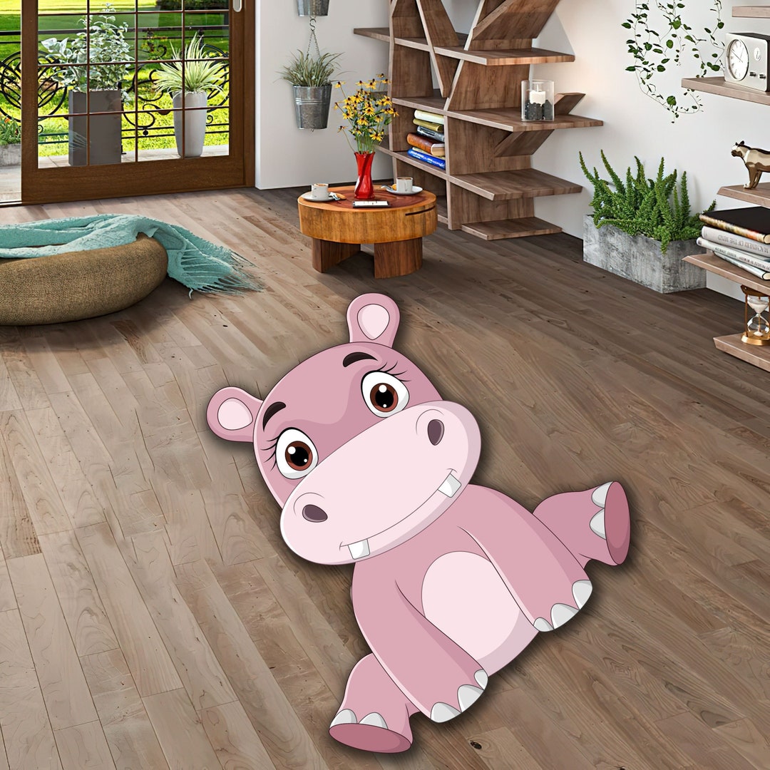 Lily Baby Hippo Rug, Modern Carpet, Non-slip Runner Rug for Bedroom ...
