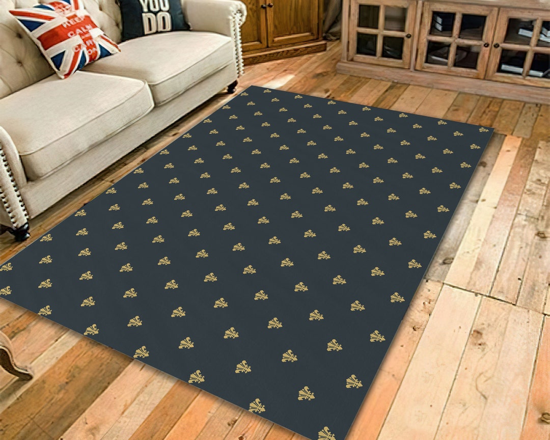 Fleur De Lys Royal Rug, Modern Carpet for Living Room, Bedroom, Non ...