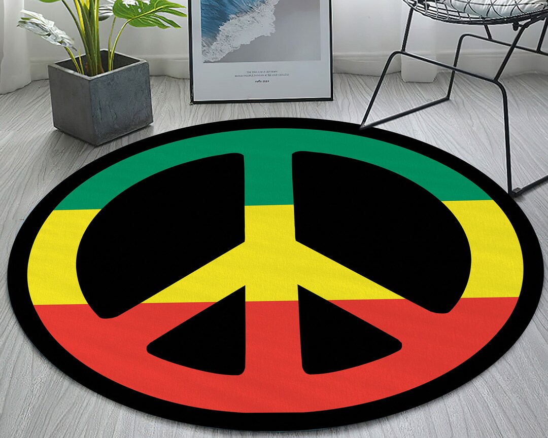 Peace Rug, Modern Carpet for Living Room, Bedroom, Non-slip Runner Rug ...