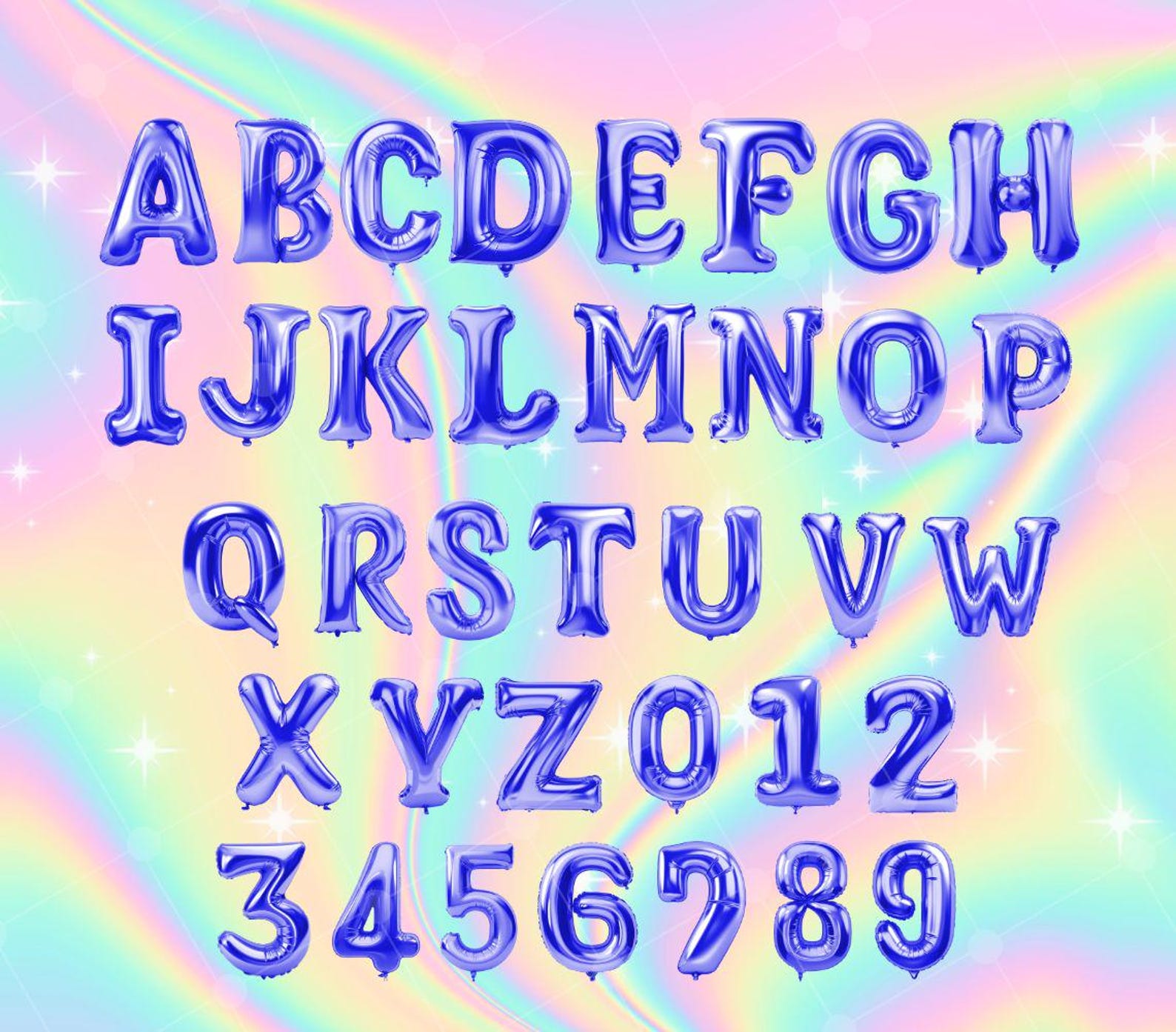 Happy Blue Doodle Alphabet PNG: Balloon Font, Birthday Party Clipart ...