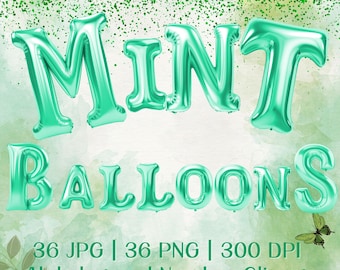 Red Foil Balloon Alphabet and Number Clipart Bundle, A-Z Clipart PNG, 0 ...