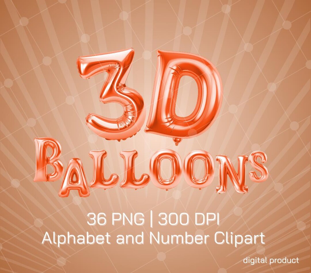 Orange Balloon Alphabet PNG: School Teacher Font Clipart for Party ...