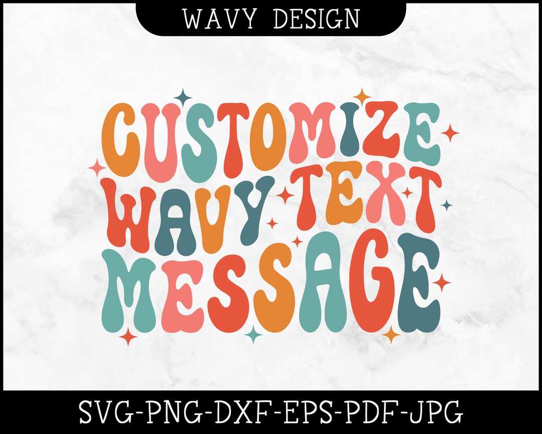 Custom Wavy Letters Svg,png,eps,dxf,wave Font Quote,wavy Alphabet Graphic Files,customized Retro ...