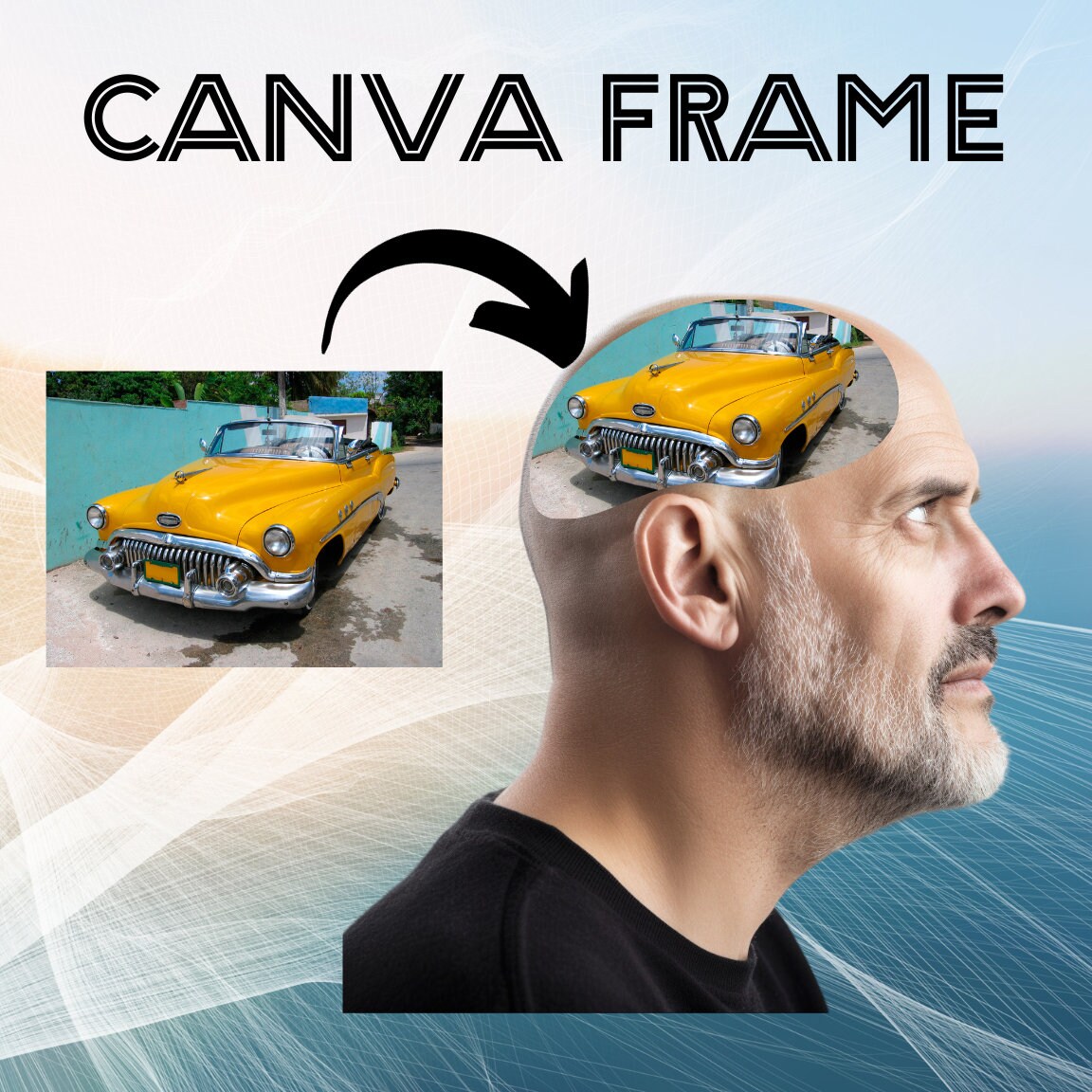 Thinking Man Empty Head Graphic Canva Frame Instant Digital Product - Etsy
