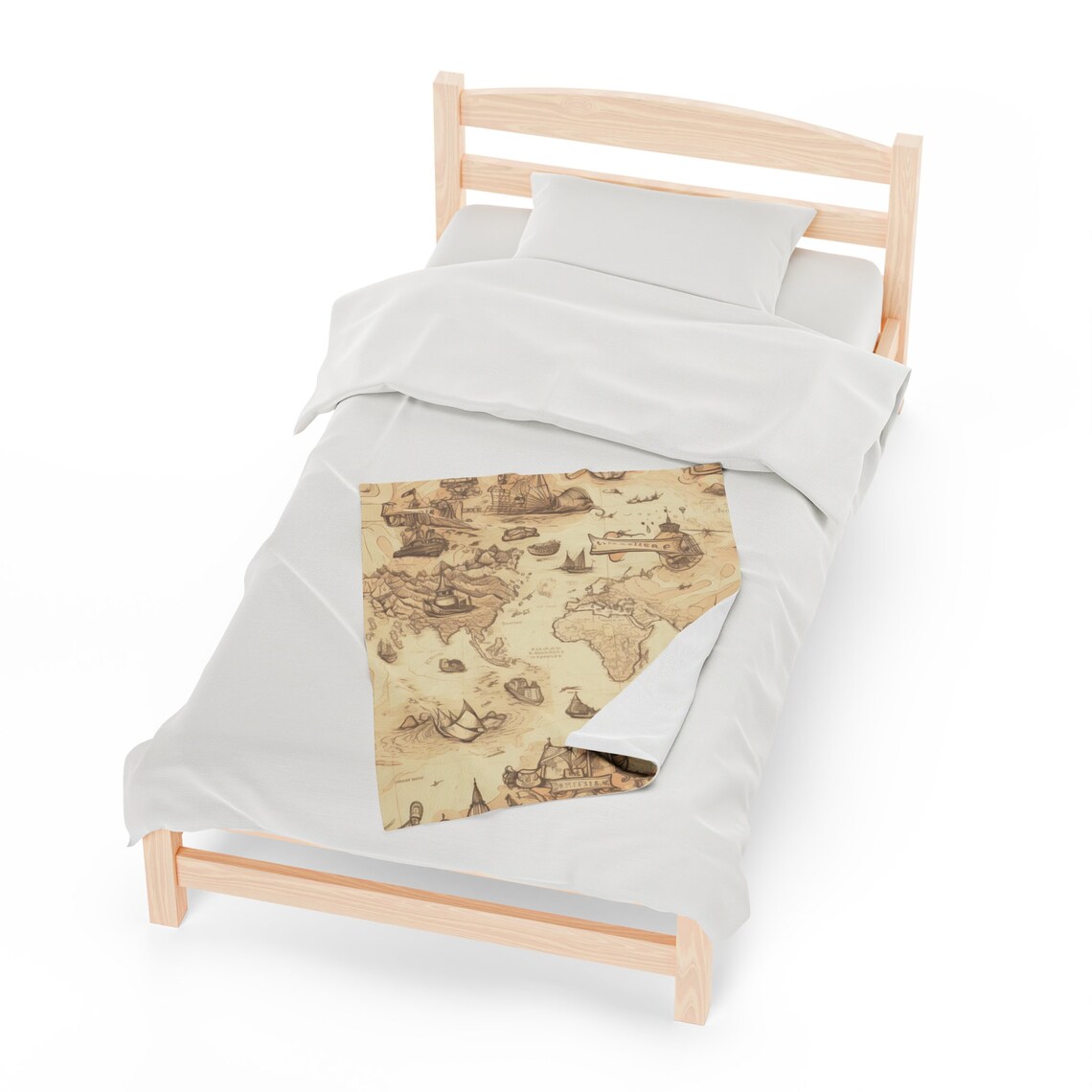 Old World Travel Map Vintage Style Velveteen Plush Blanket - Etsy