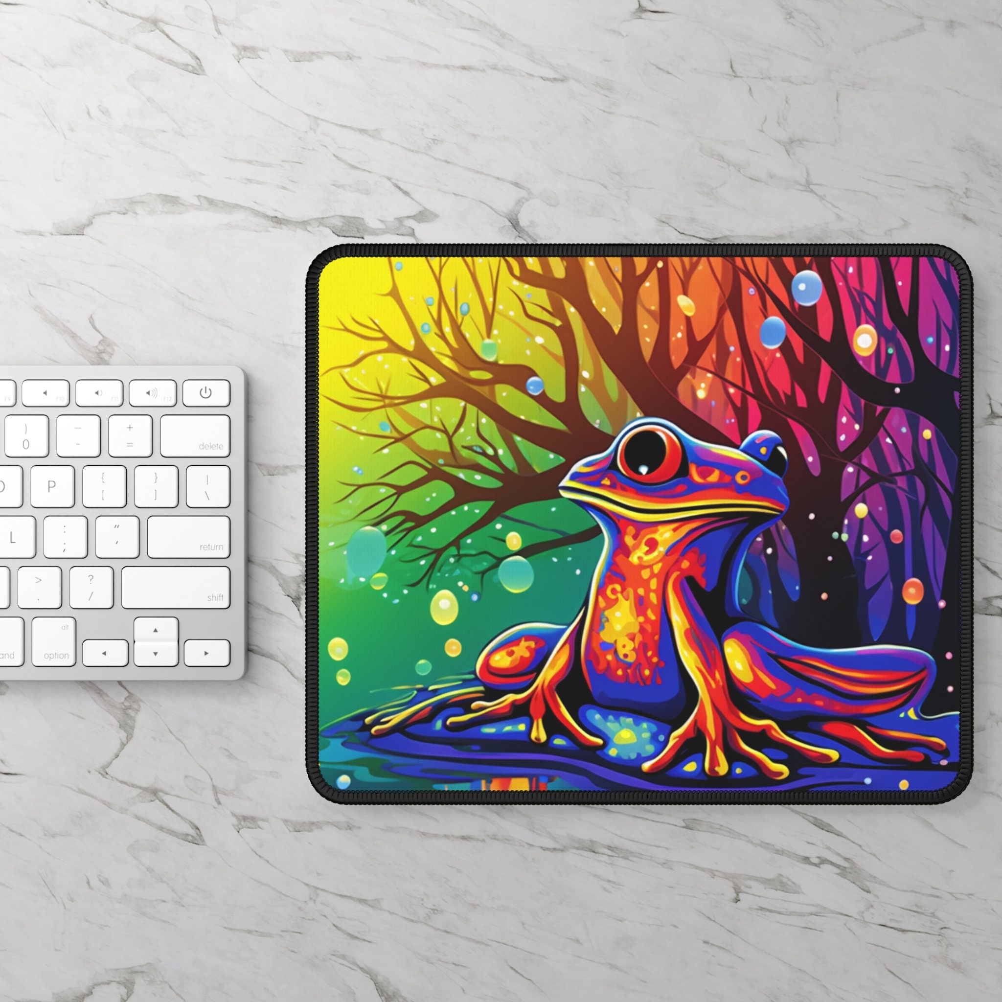 Colorful Rainbow Abstract Frog Graphic Design Gaming Mouse Pad - Etsy