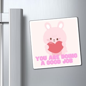 Cute Pink Bunny Motivational Refrigerator Magnet - Etsy