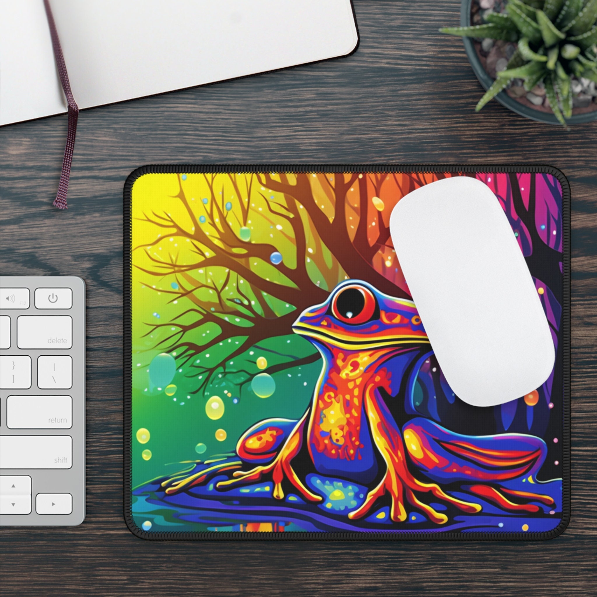 Colorful Rainbow Abstract Frog Graphic Design Gaming Mouse Pad - Etsy