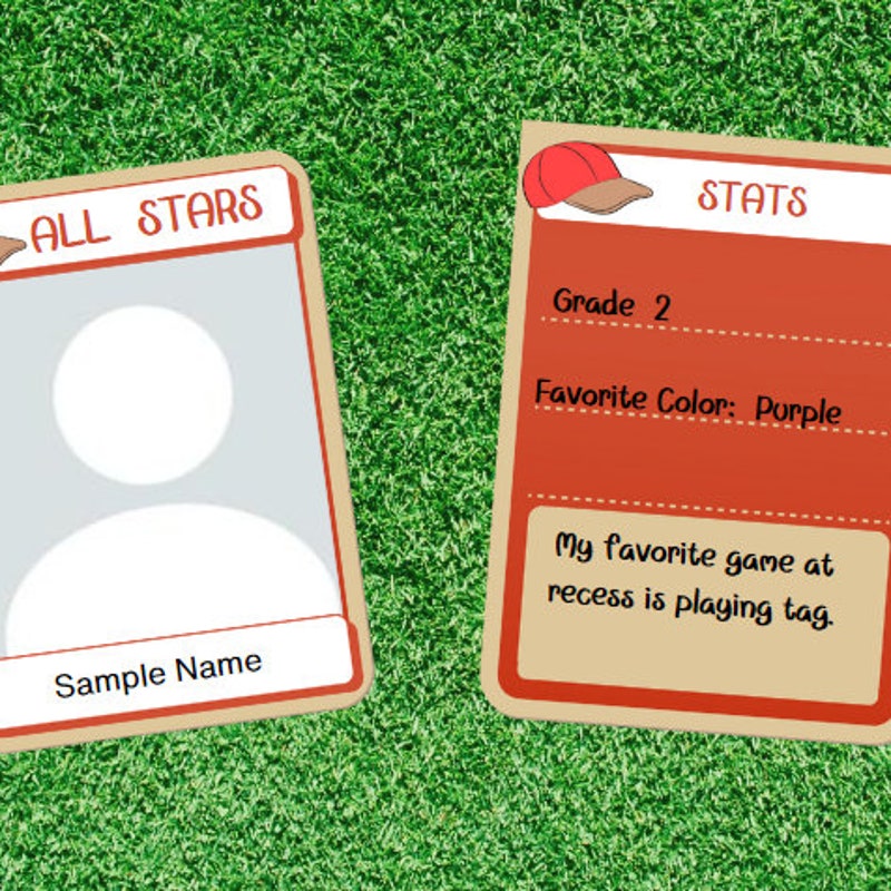 Baseball Card Template - Etsy