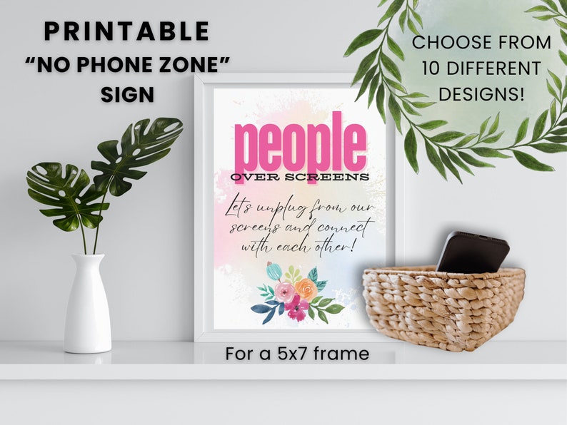 People Over Screens - No Phone Zone - Printable Sign - Etsy