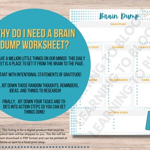 Brain Dump Worksheet - Etsy