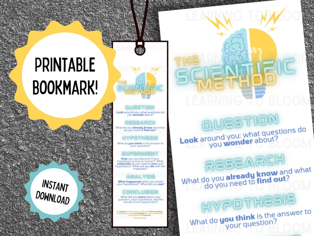 The Scientific Method Bookmark - Printable - Etsy