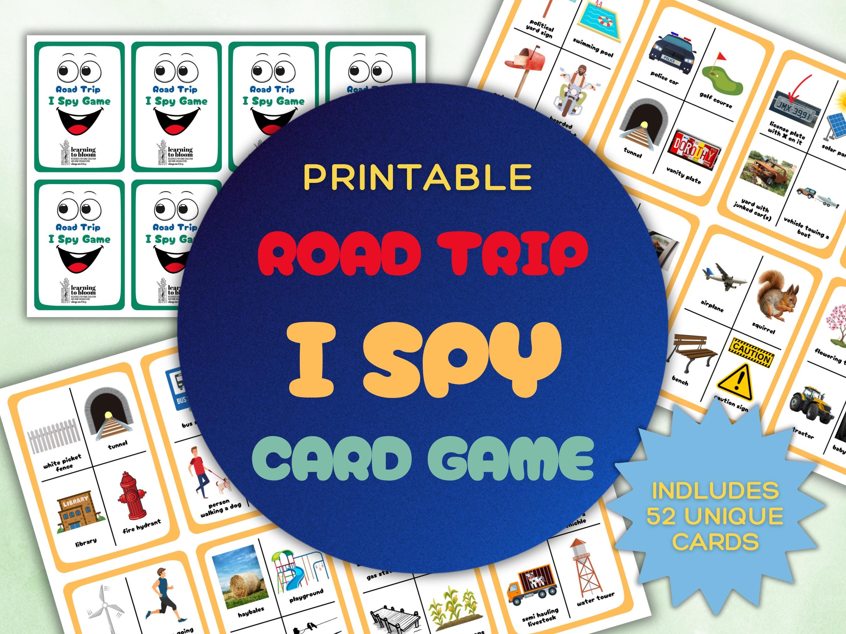 Printable Road Trip I Spy Card Game, Family Road Trip Game, Summer ...