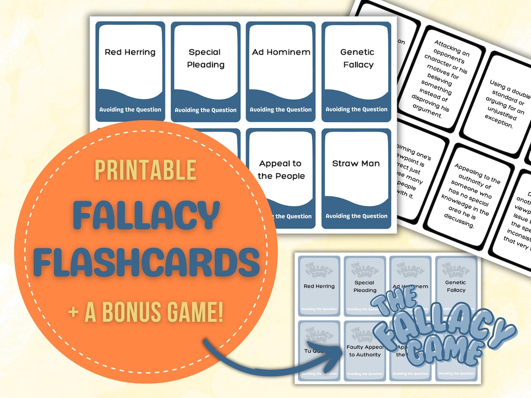 CC Challenge A Fallacy Flashcards and Game - the Fallacy Detective ...