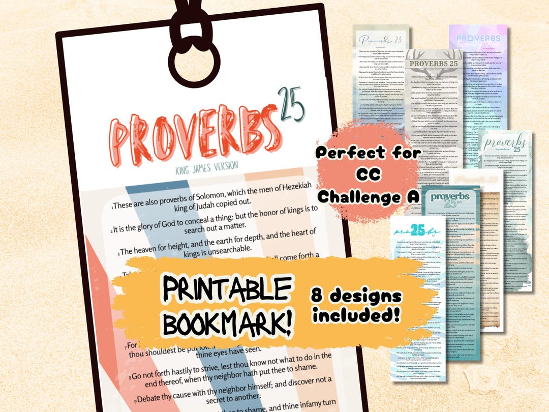 Challenge A Proverbs 25 Bookmark, Classical Conversations, CC Challenge ...