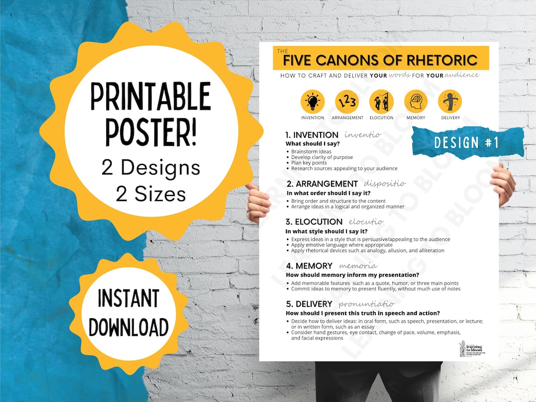 The Five Canons of Rhetoric POSTER, Two 2 Designs, Two 2 Sizes ...