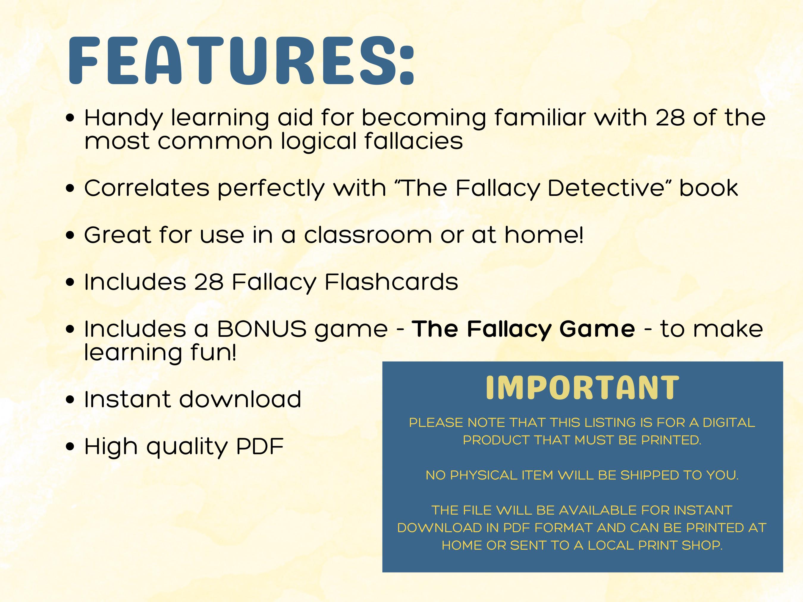 CC Challenge A Fallacy Flashcards and Game - the Fallacy Detective ...