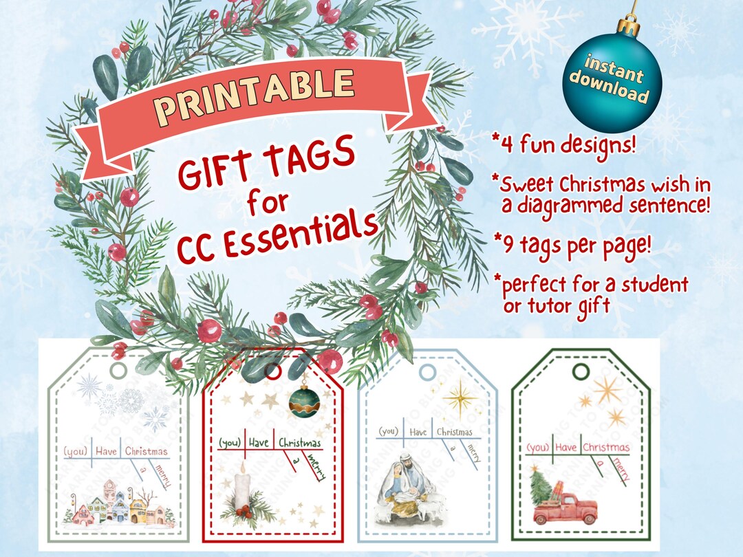 CC Essentials Christmas Gift Tags for Tutors and Students, Classical ...