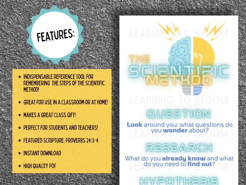 The Scientific Method Bookmark - Printable - Etsy