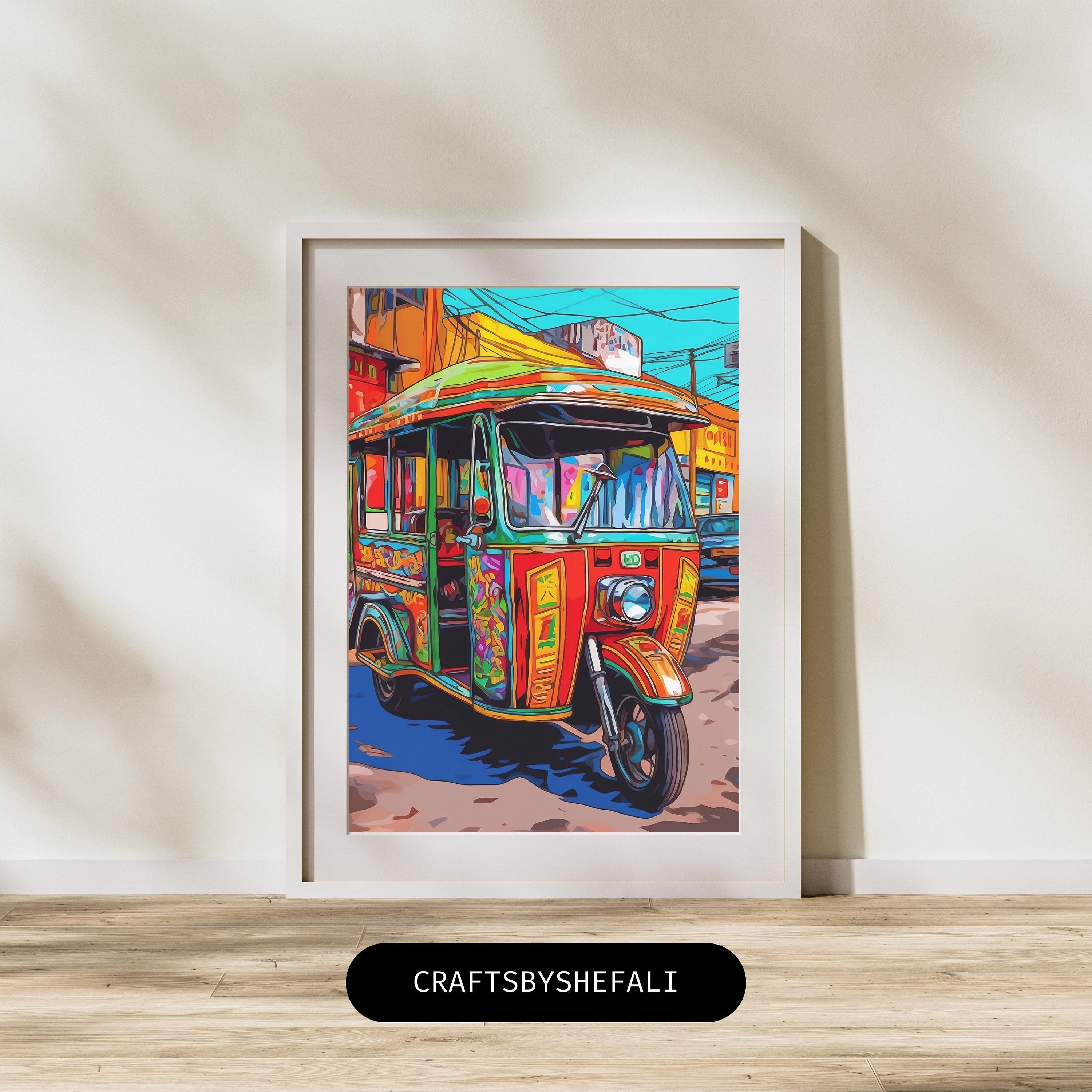 Indian Desi Wall Art Print Poster Auto Rickshaw, Indian Pop Art, Desi ...