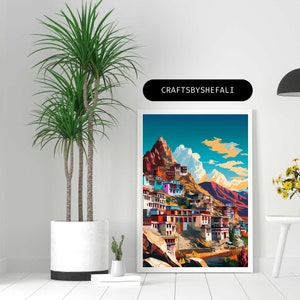 Leh Ladakh Travel Poster, Indian Pop Art Print (digital Download) - Etsy