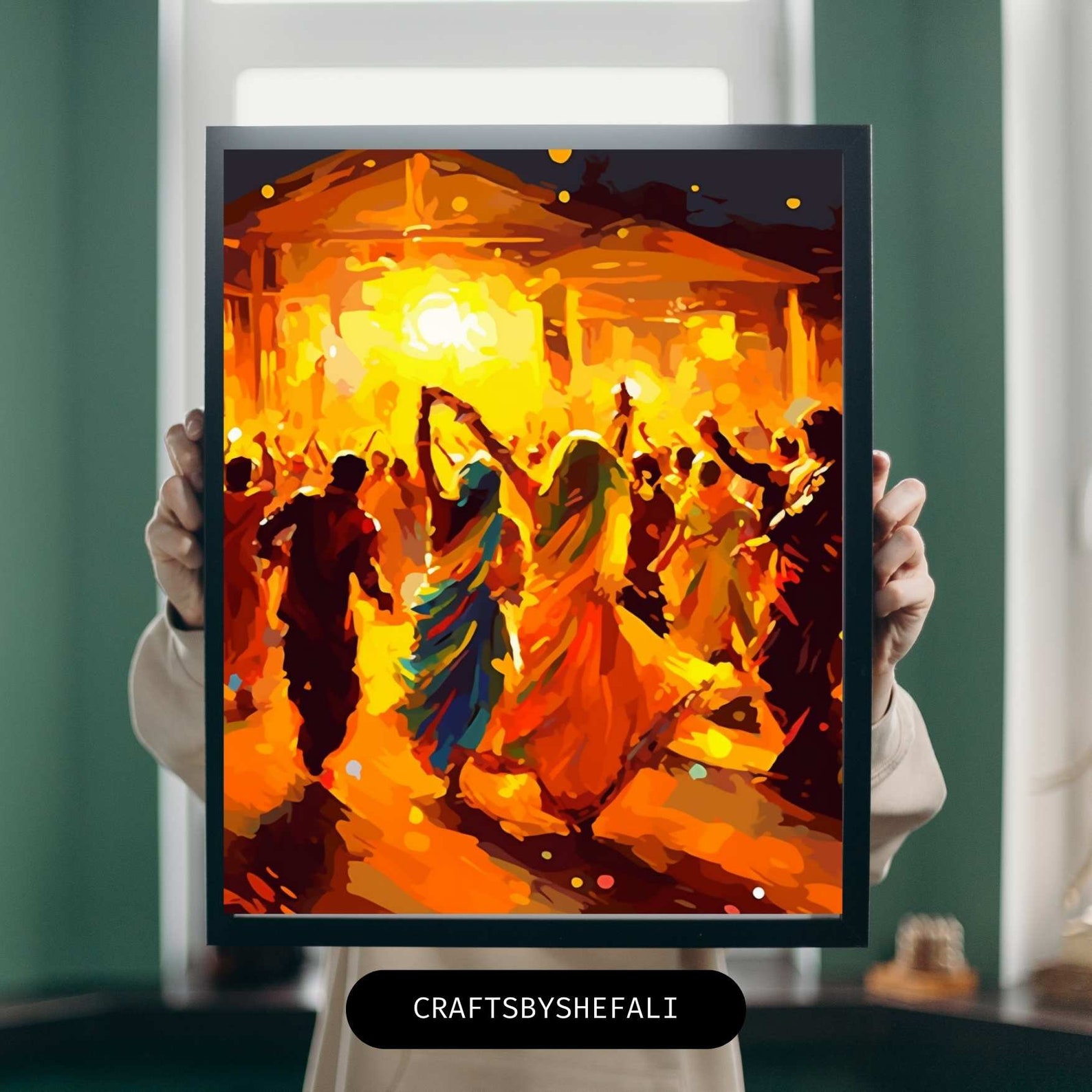 Indian Desi Gujarat Wall Art Print Poster Garba Celebration ,indian Pop ...