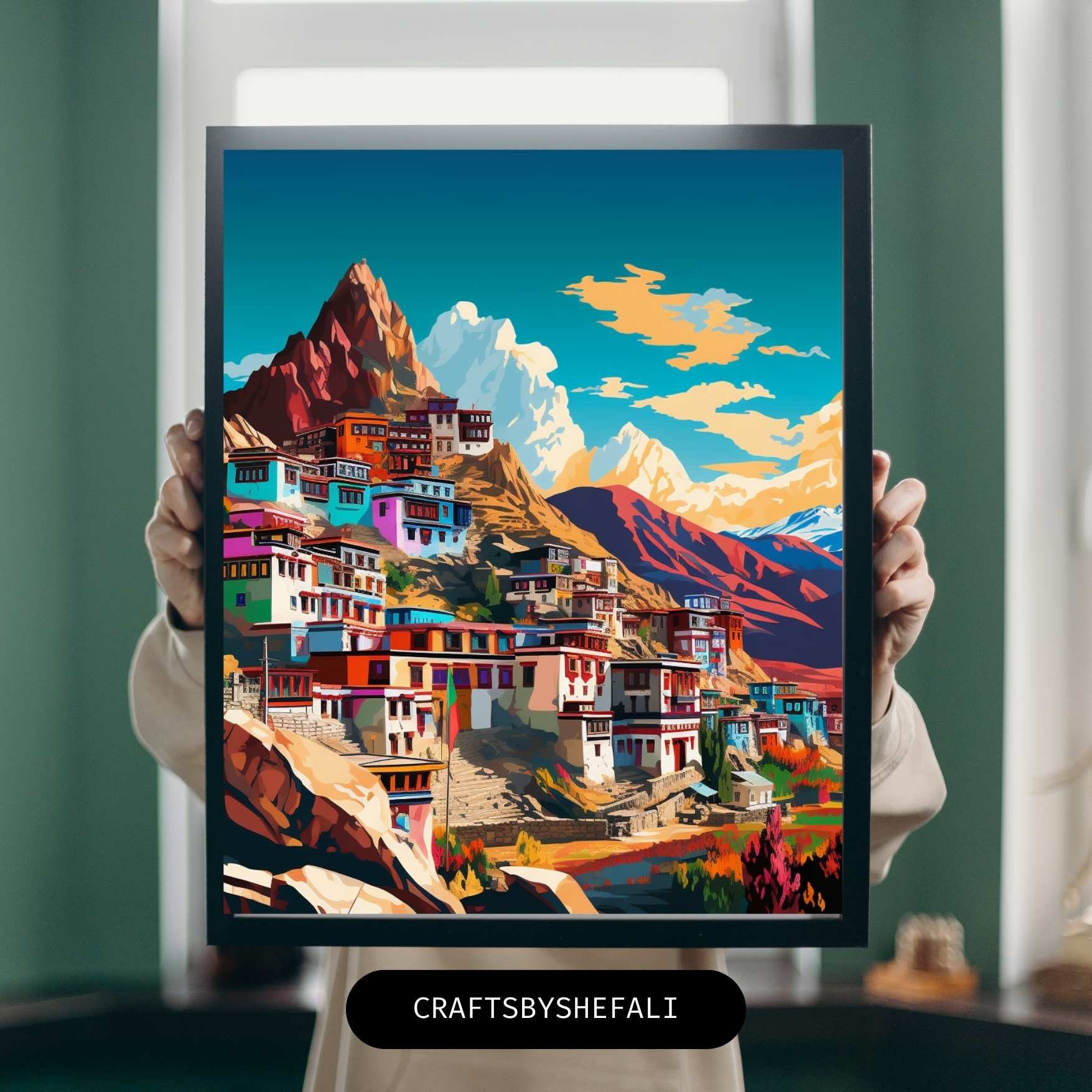 Leh Ladakh Travel Poster, Indian Pop Art Print (digital Download) - Etsy