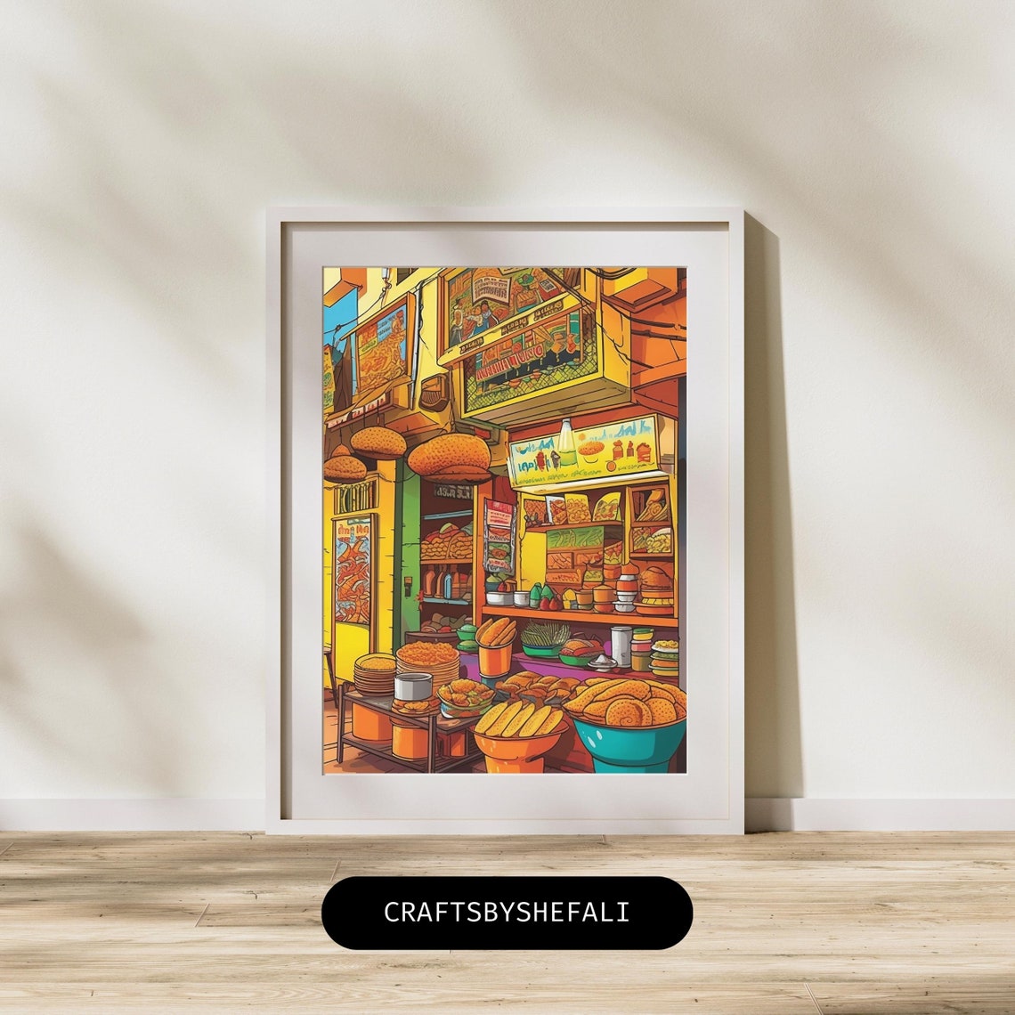 Indian Desi Wall Art Print Poster Indian Food Stall Indian - Etsy