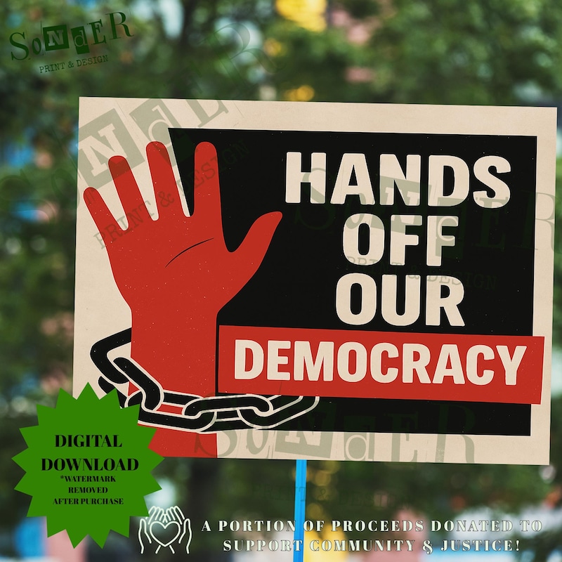 Democracy Protest Sign - Etsy