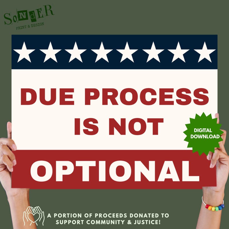 Due Process Protest Sign - Etsy