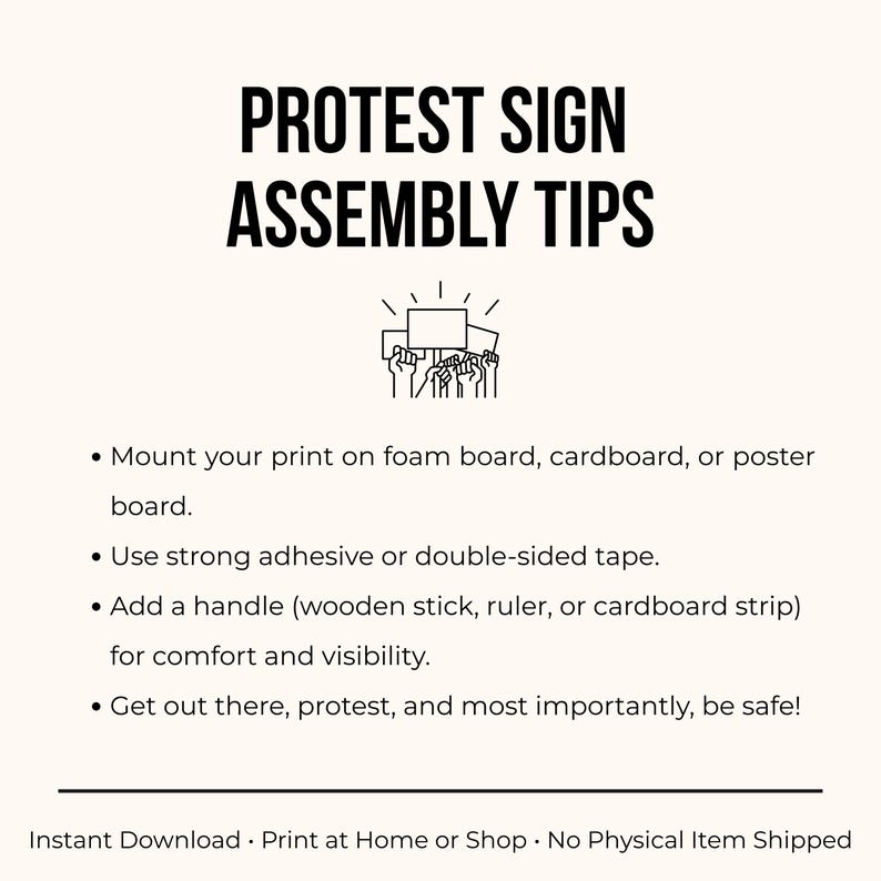Protest Sign Printable: Not Asking Demanding, Activist Art (digital ...