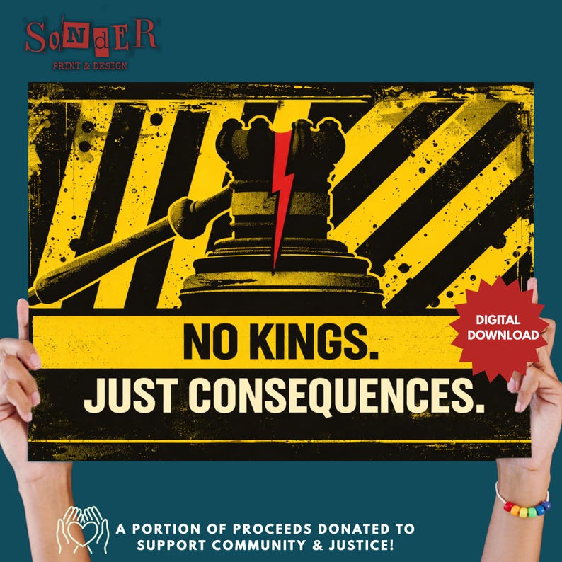 No Kings Just Consequences Protest Sign, Anti Trump Protest for No ...