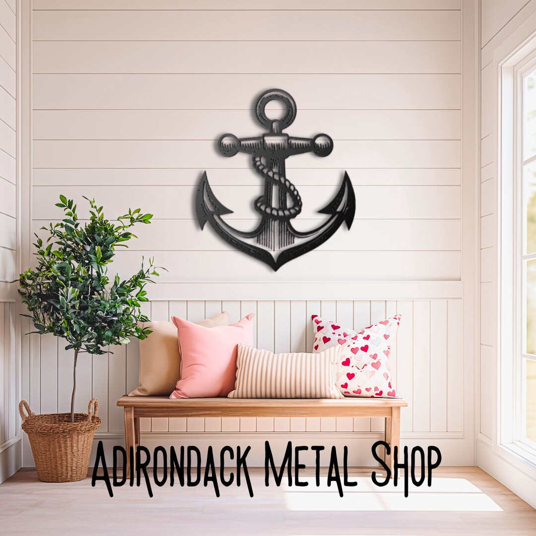 Rustic Metal Anchor Nautical Metal Wall Art, Nautical Home Decor Metal ...
