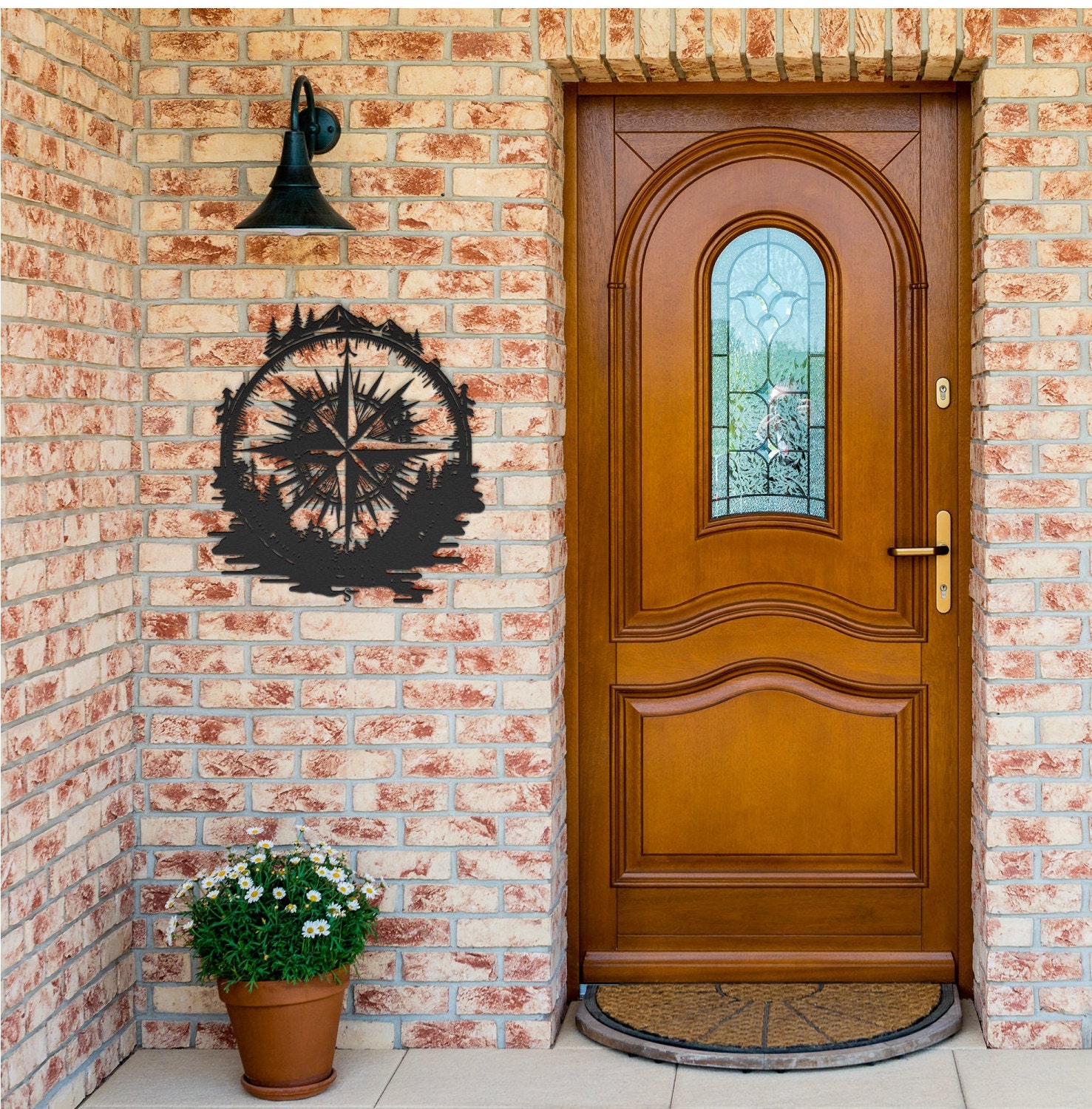Vintage Compass in the Wild Wall Art Compass Surround by Nature Large ...