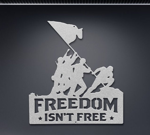 Metal Freedom Isn't Free Sign, Patriot Sign, Porch Decor, Patio Sign ...